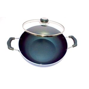 kadai deep pan induction base deep fry kadhai non-stick aluminium karai deep fry pan nonstick 2.2 litre nonstick all purpose pan cooking pan nonstick kadai with glass lid