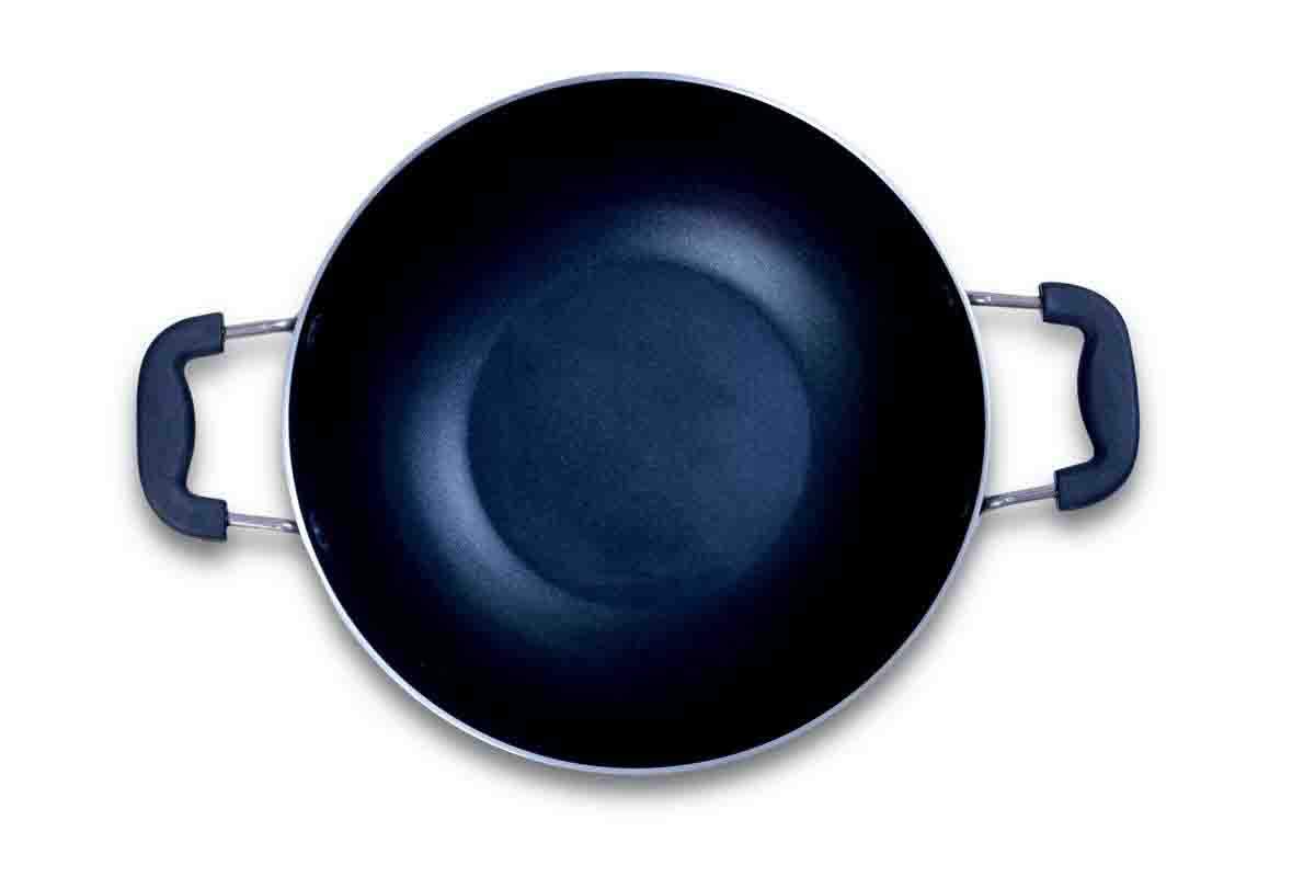 Kadai Deep pan Induction Base Deep Fry Kadhai Non-Stick Aluminium Karai Deep Fry Pan Nonstick 2.2 litre Nonstick All Purpose Pan Cooking Pan Nonstick Kadai with Glass Lid