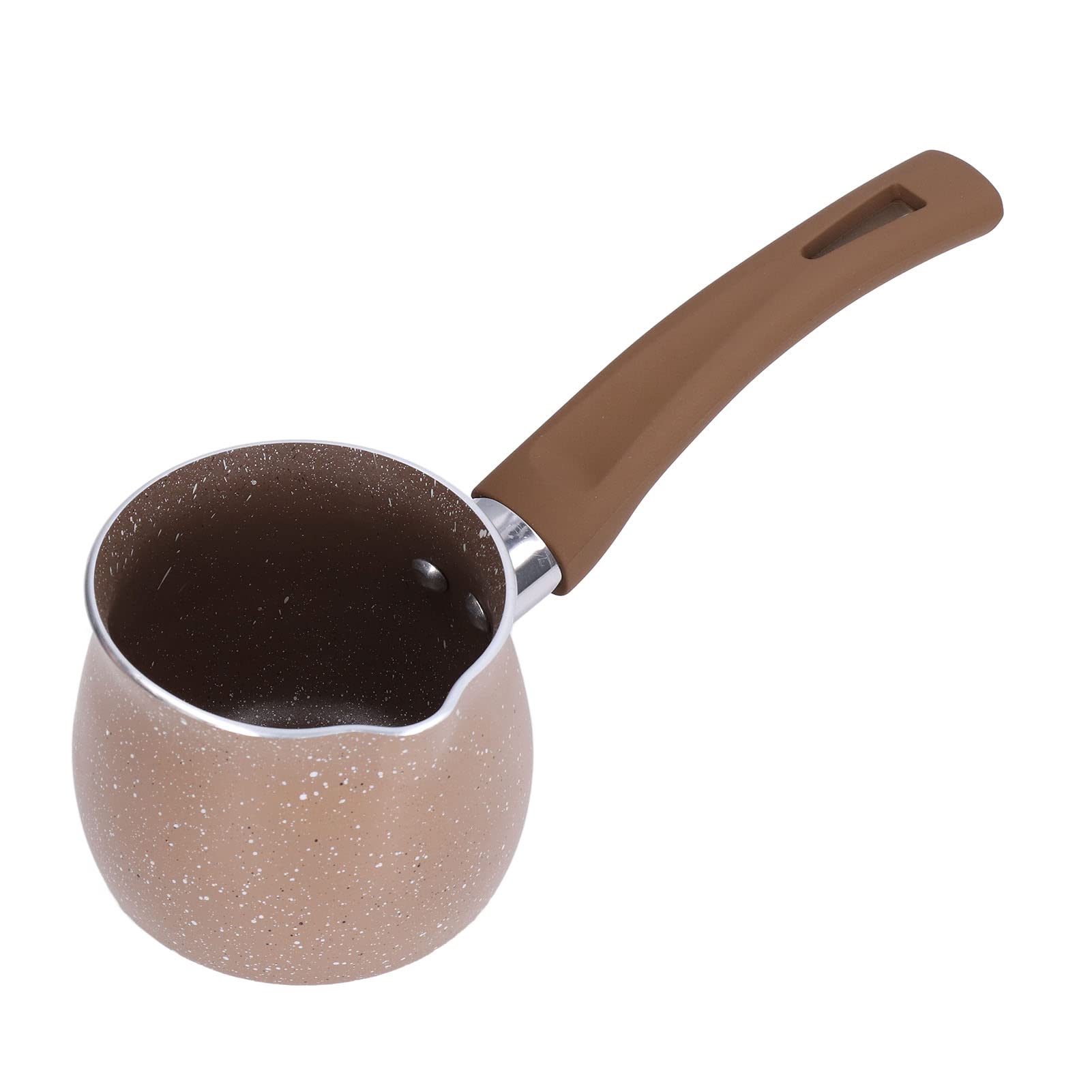 8cm Non Stick Milk Pan, Single Handle Anti scalding Coffee Pot, NonStick Pan Mini Milk Pot Ceramic Coffee Pot(Coffee)