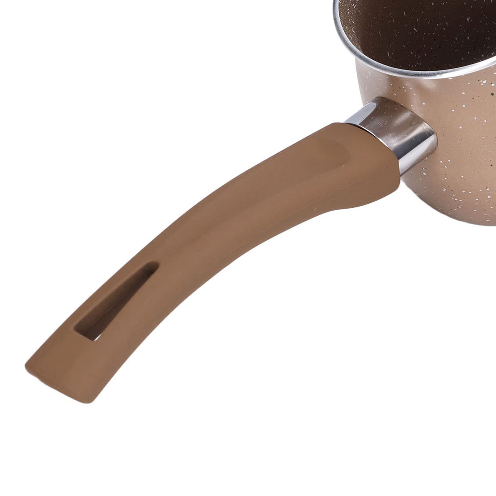 8cm Non Stick Milk Pan, Single Handle Anti scalding Coffee Pot, NonStick Pan Mini Milk Pot Ceramic Coffee Pot(Coffee)