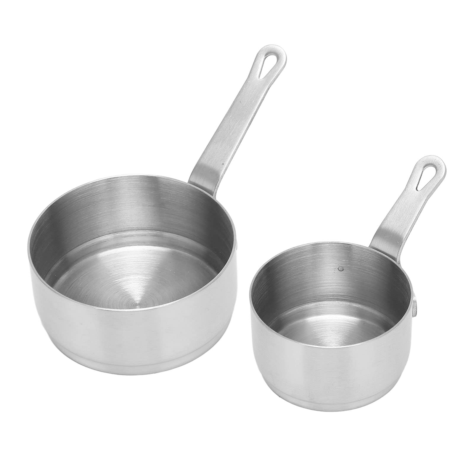 2pcs Sauce Cup 304 Stainless Steel Stackable Handle Design Mini Sauce Pan for Banquet Outdoor Picnic,Ramekin Dipping Sauce Seasoning Bowls with Handle for Gravy, Pepper