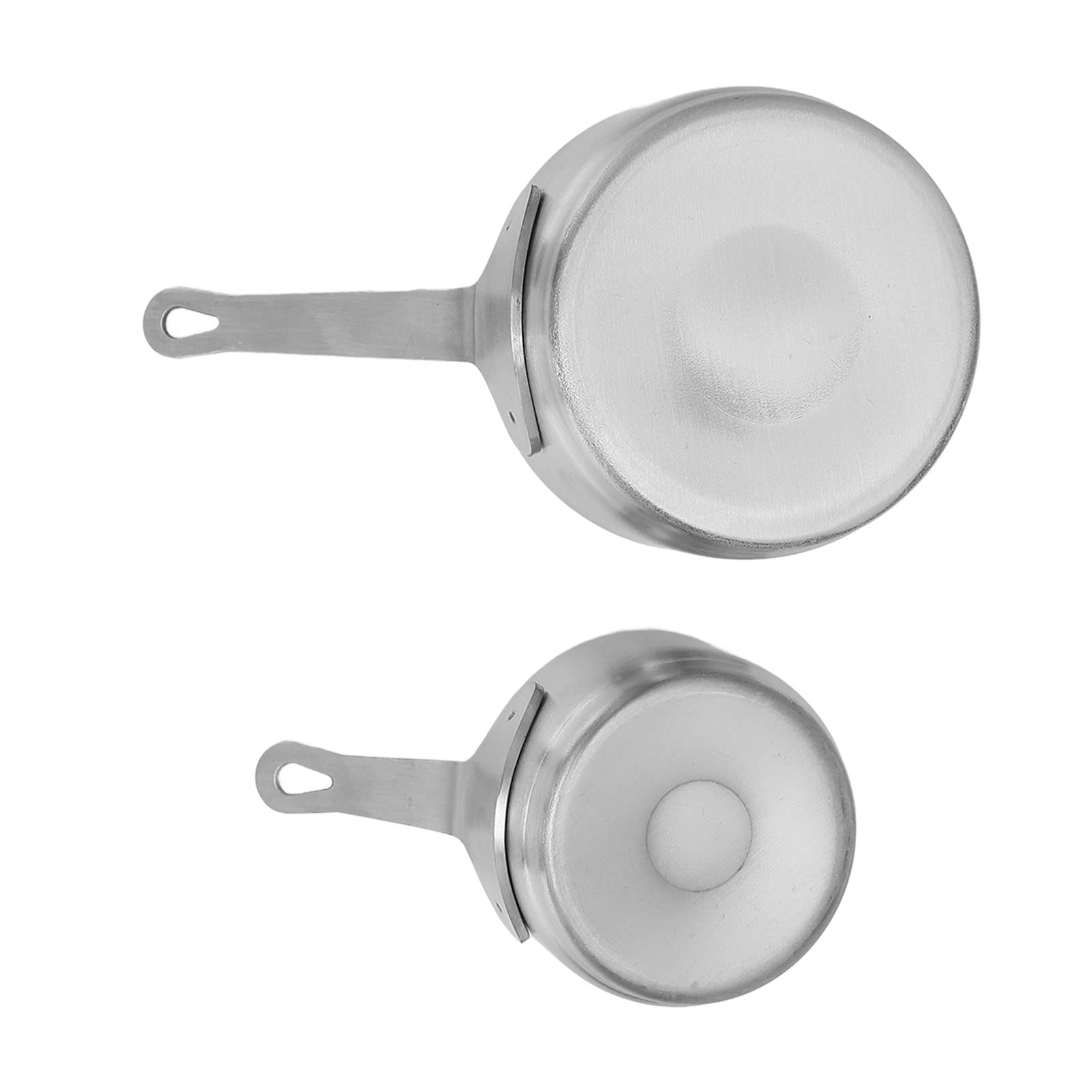 2pcs Sauce Cup 304 Stainless Steel Stackable Handle Design Mini Sauce Pan for Banquet Outdoor Picnic,Ramekin Dipping Sauce Seasoning Bowls with Handle for Gravy, Pepper