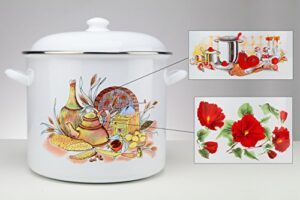 uniware enamel stock pot with lid, 28cm/15 quart, assorted pattern