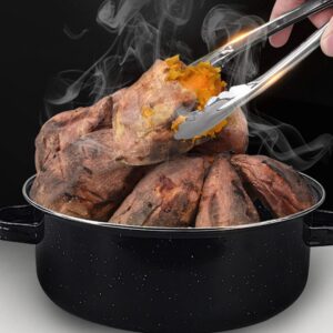 Yardwe Roasting Pan Round Round Roaster pan Enamel Covered Pot Roaster Skillet Roaster Pot Turkey