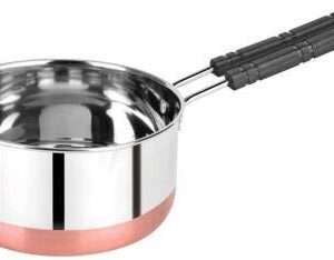 HANS PRODUCT Stainless Steel Copper Bottom Sauce Pan 1L,2L Combo Set | Milk PAN | Tea Pan (2 Piece Set)