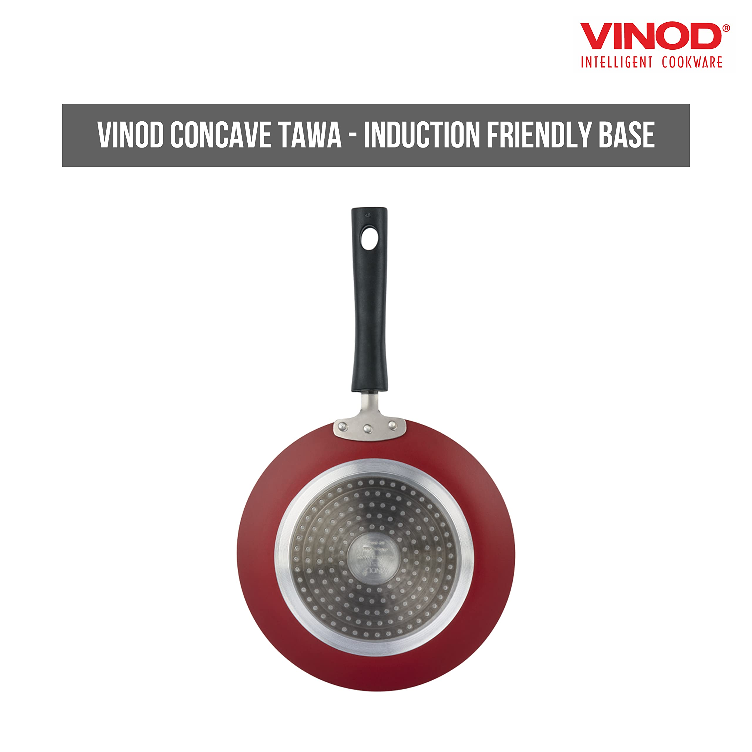 Vinod 25 cm Nonstick Induction Concave Tawa, 10"