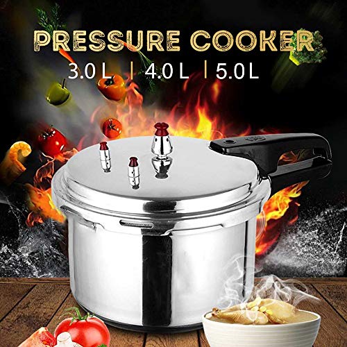 LUNM 3/4/5L Aluminium Alloy Kitchen Pressure Cooker Gas Stove Cooking Energy-Saving Safety Protection Cooker for Outdoor Camping Cookware(18cm)