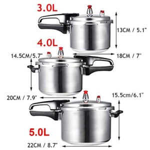 LUNM 3/4/5L Aluminium Alloy Kitchen Pressure Cooker Gas Stove Cooking Energy-Saving Safety Protection Cooker for Outdoor Camping Cookware(18cm)