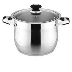 professional 18/10 stainless steel 40 quart stockpot w/ glass lid