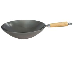 dexam 12108512 professional carbon steel wok 30cm/12-inch, black