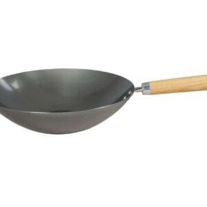 Dexam 12108512 Professional Carbon Steel Wok 30cm/12-inch, Black