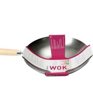 Dexam 12108512 Professional Carbon Steel Wok 30cm/12-inch, Black