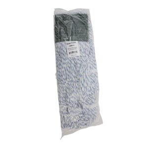 Boardwalk BWK552 Rayon/Polyester Wide Floor Finish Mop Head - Medium, White/Blue (12/Carton)