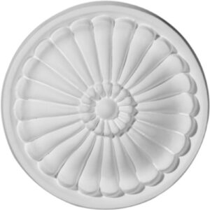 ekena millwork ros03lo 3 1/8"od logan round rosette, 3 1/8"od logan round rosette, primed