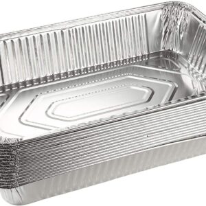 Nicole Fantini Full Size Deep Aluminum Pan With No Lids for Baking, Serving, Roasting, Broiling, Cooking - L. 20 3/4" x W. 12 4/5" x D. 3 1/5" (10)