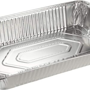 Nicole Fantini Full Size Deep Aluminum Pan With No Lids for Baking, Serving, Roasting, Broiling, Cooking - L. 20 3/4" x W. 12 4/5" x D. 3 1/5" (10)