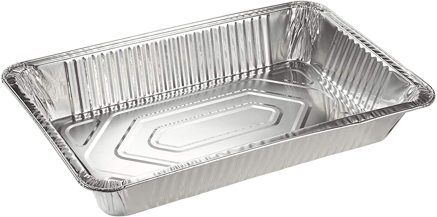 Nicole Fantini Full Size Deep Aluminum Pan With No Lids for Baking, Serving, Roasting, Broiling, Cooking - L. 20 3/4" x W. 12 4/5" x D. 3 1/5" (10)