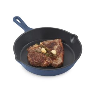 bundle of dash zakarian 7.5" + 9.5" +11" nonstick cast iron skillets, titanium ceramic coated frying pans- blue