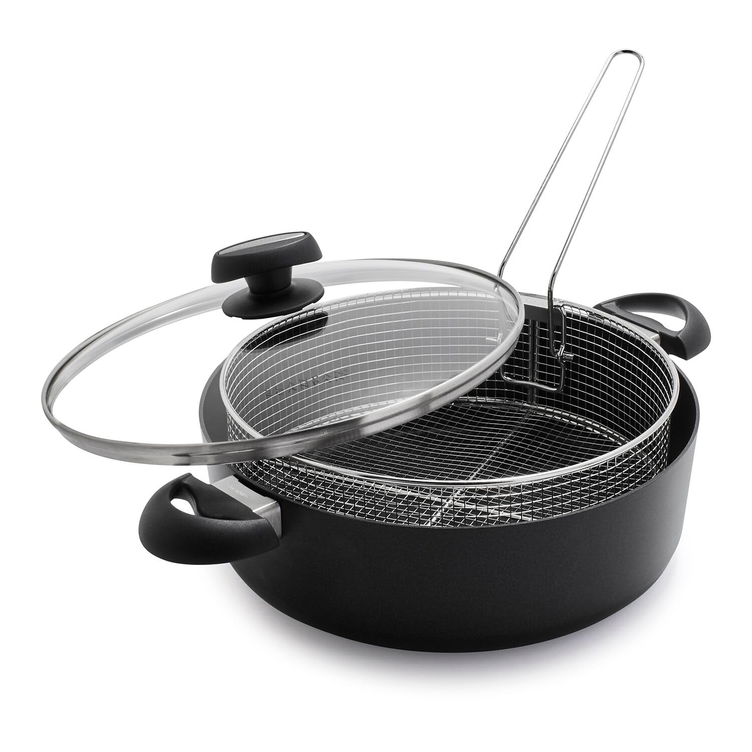 Scanpan ES5 Braiser with Lid and Fry Basket, Black