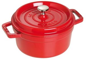 staub 1004228 cast iron cocotte, cherry, 30 cm