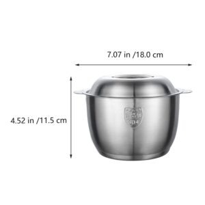 HEMOTON Nonstick Soup Pot 1pc Lard Can 304 Stainless Steel Oil Bottle Vegetable Baby Nonstick Sauce Pot