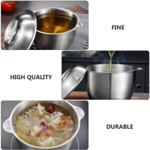 HEMOTON Nonstick Soup Pot 1pc Lard Can 304 Stainless Steel Oil Bottle Vegetable Baby Nonstick Sauce Pot