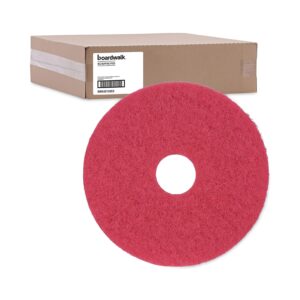 Boardwalk BWK4015RED 15 in. Buffing Floor Pads - Red (5/Carton)