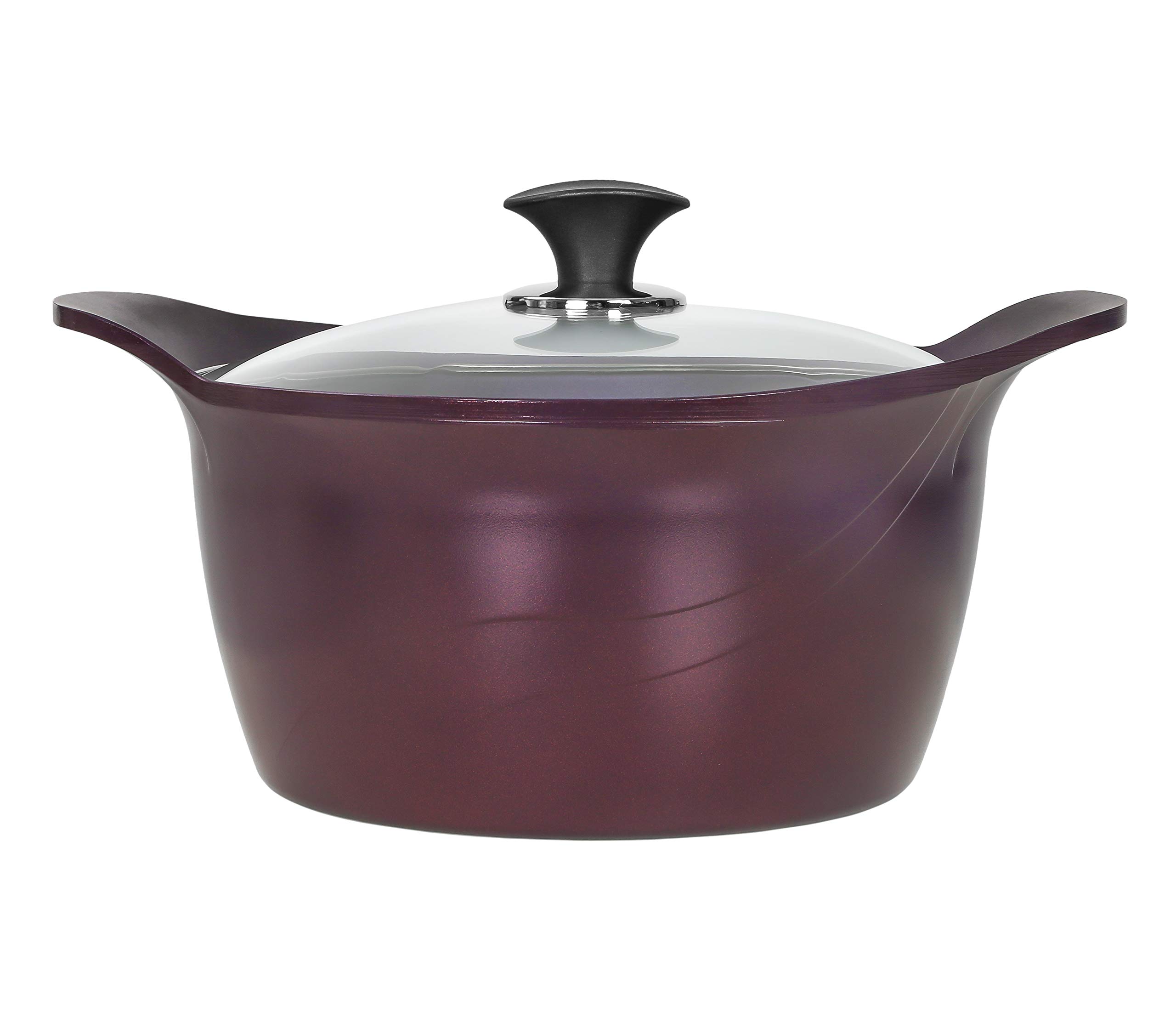 PurpleChef "Jumbo Pot" 7 Quart Nonstick Stock Pot Cookware w/Lid. INDUCTION COMPATIBLE