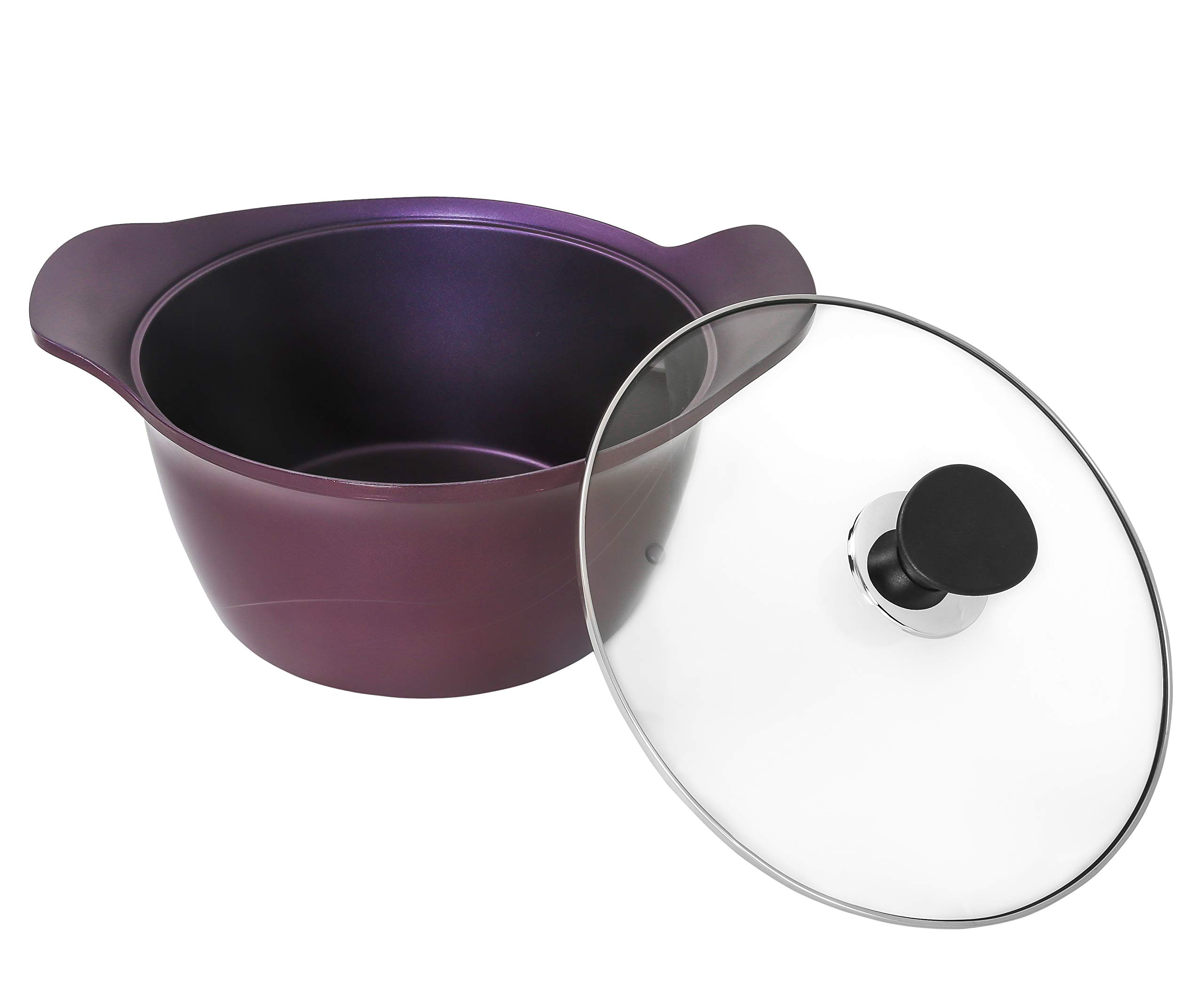 PurpleChef "Jumbo Pot" 7 Quart Nonstick Stock Pot Cookware w/Lid. INDUCTION COMPATIBLE