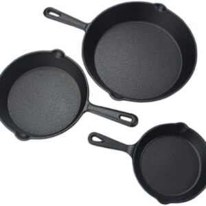 Utopia Kitchen Pre-Seasoned Cast Iron Skillet Set 3-Piece - 6 Inch, 8 Inch and 10 Inch (Bulk Pack of 4)