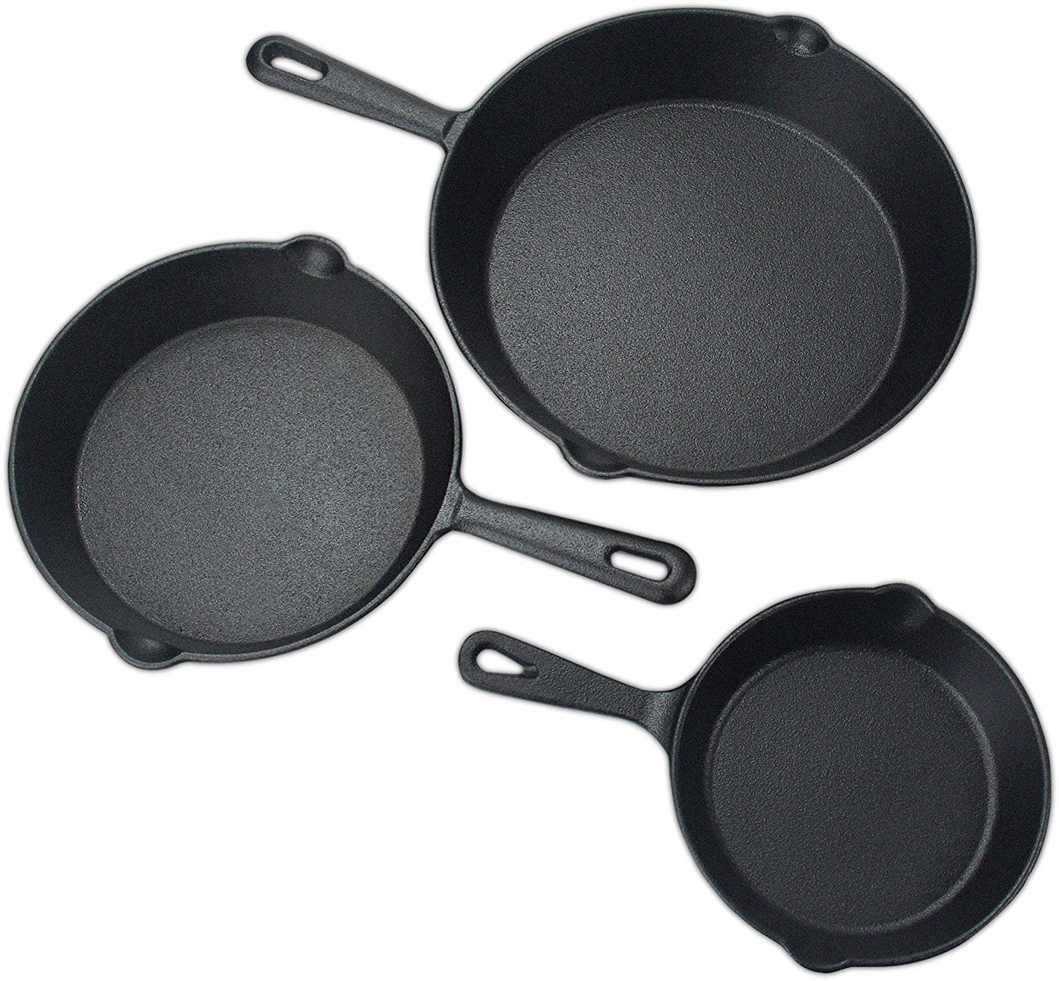 Utopia Kitchen Pre-Seasoned Cast Iron Skillet Set 3-Piece - 6 Inch, 8 Inch and 10 Inch (Bulk Pack of 4)