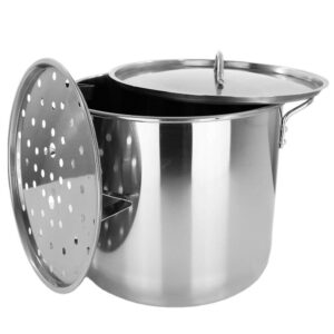 thaweesuk shop stock pot stainless steel 60 qt steamer vaporera tamalera for tamales (15gallon) height 16.5" diameter 18.5" of set