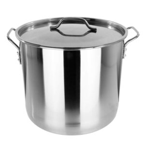 Thaweesuk Shop Stock Pot Stainless Steel 60 QT Steamer Vaporera Tamalera for Tamales (15Gallon) Height 16.5" Diameter 18.5" of Set