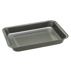 ecolution bakeins cookware non-stick heavy duty carbon steel, roasting pan, gray