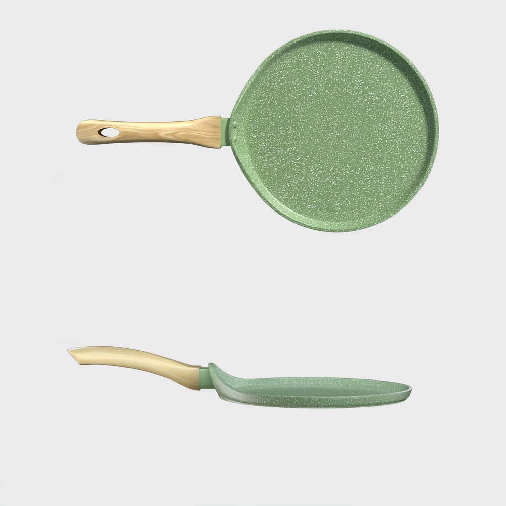 LI-GELISI Double-Sided Non-Stick Nonstick Crepe Pan, Swiss Granite Coating Dosa Pan Pancake Flat Skillet Tawa Griddle PFOA & PTFEs Free Coating (7.1 inch Apple Green)