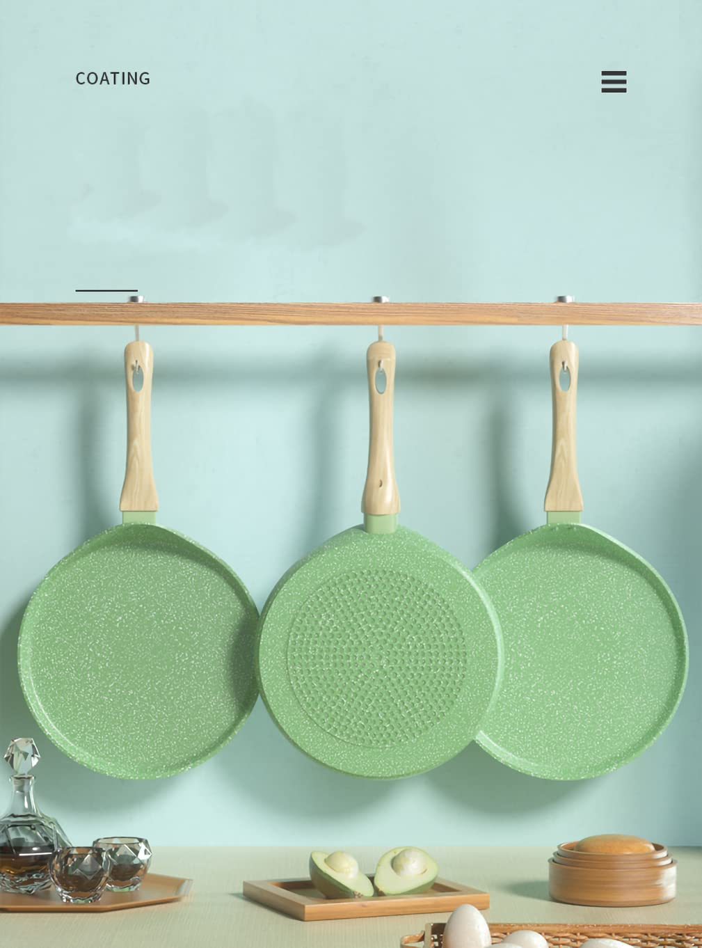 LI-GELISI Double-Sided Non-Stick Nonstick Crepe Pan, Swiss Granite Coating Dosa Pan Pancake Flat Skillet Tawa Griddle PFOA & PTFEs Free Coating (7.1 inch Apple Green)