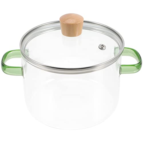 ERINGOGO Ramen Cookware Tea Pot Glass Pots Tea Kettle Stovetop Clear Glass Pot Kitchen Stew Pot Clear Saucepan Glass Pot for Soup Cooking Pot Mushroom Hand-pulled Noodle Binaural Butter