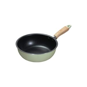 pearl metal hb-6664 pot, 7.9 inches (20 cm), induction compatible, compatible with all heat sources, fluorine treatment, green, natural cook pure