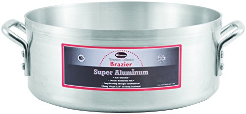 Winco USA Super Aluminum Braizer, Heavy Weight, 18 Quart, Aluminum