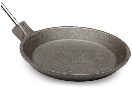 Rome 1024 Family Campfire Cast Iron Skillet with Steel and Wood Handle, 6-Inch