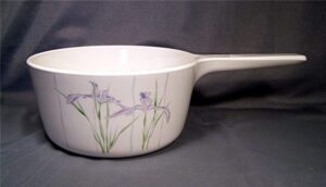 corning ware model s-1.5-b shadow iris 1.5 liter white sauce pan no lid