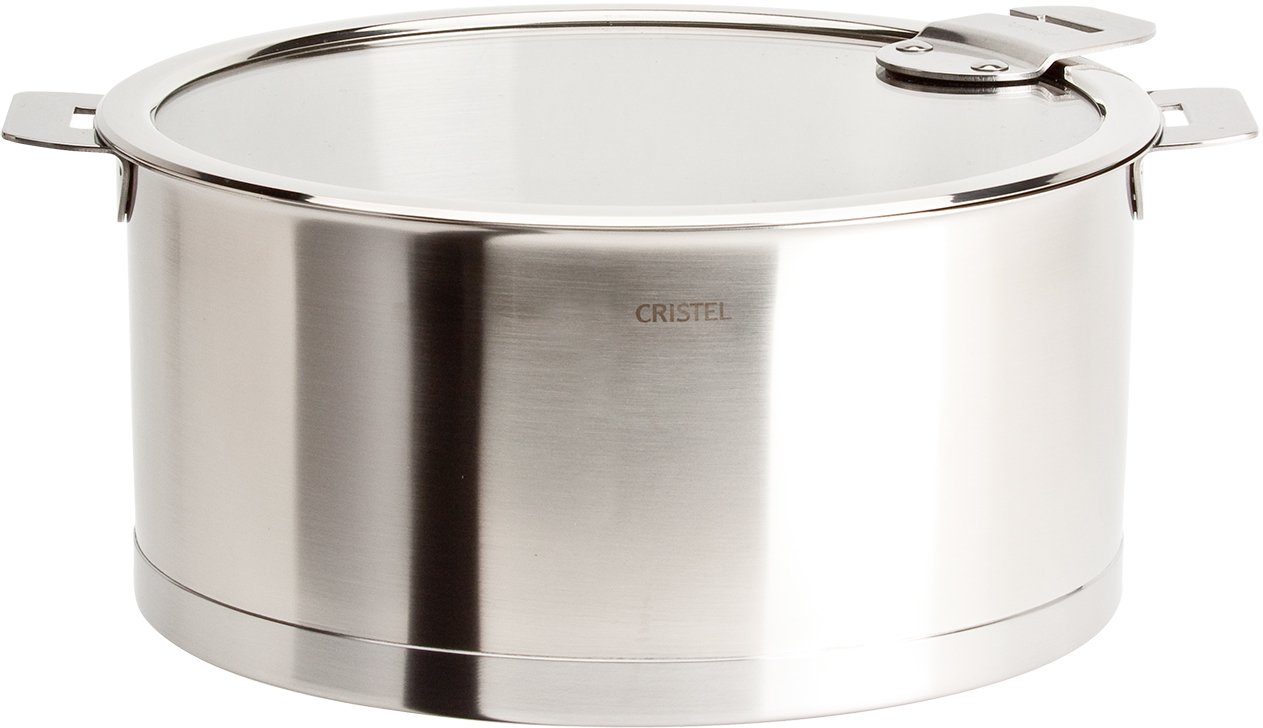 Cristel Strate L Stainless Steel 5.5 Quart Stewpan with Glass Lid