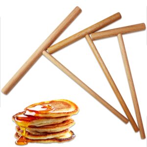 Crepe Spreader Sticks & Spatula Turner - Set of 4 [12 Inch Spatula | 3.5", 5", 7" Inch Spreader] Pancake Maker Kit - Kitchen Creipe Tools - Suitable for All Crepe Pan Sizes T Shape Construction