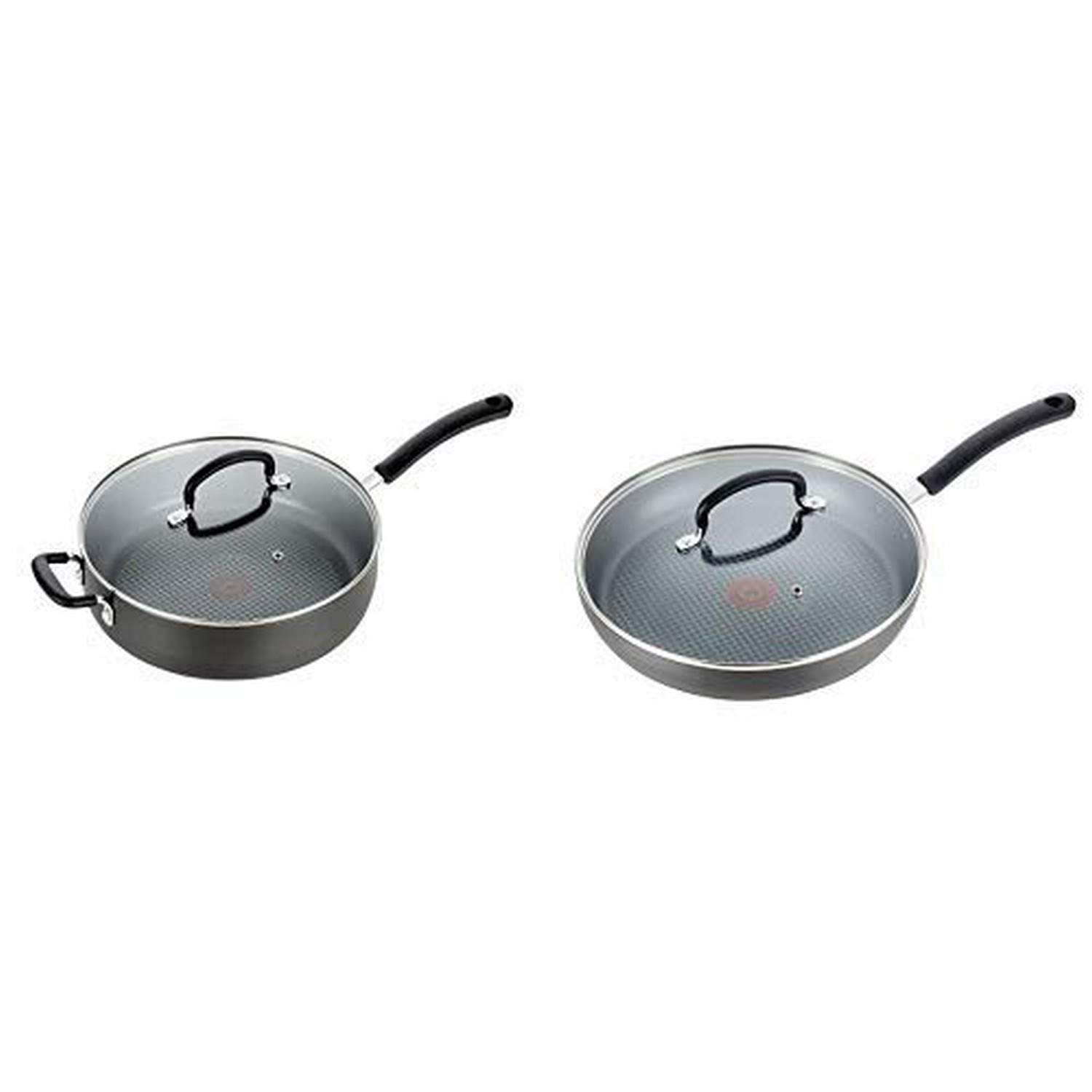 T-fal E76582, Ultimate Hard Anodized, Nonstick 5 Qt. Jumbo Cooker AND E76598 Ultimate Hard Anodized Nonstick 12 Inch Fry Pan, Black