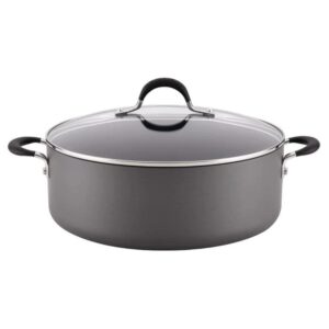 circulon momentum hard-anodized nonstick 7-1/2-quart covered stockpot - gray