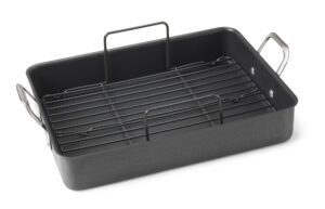 calphalon simply calphalon nonstick hard anodized aluminum roaster with flat rack