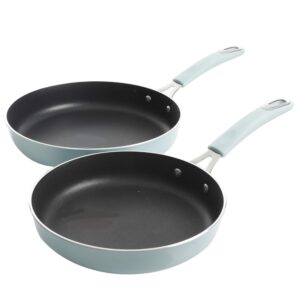 kenmore elite andover nonstick platinum forged aluminum cookware set, 2-piece, glacier blue