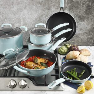 Kenmore Elite Andover Nonstick Platinum Forged Aluminum Cookware Set, 2-Piece, Glacier Blue