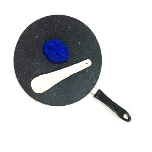 G&D Nonstick Aluminium Chapati Tawa Roti Tawa Paratha Tawa Griddle Tawa Cooking Utensil 2.6 MM with Free Wooden Spatula & Scrubber (285 MM)