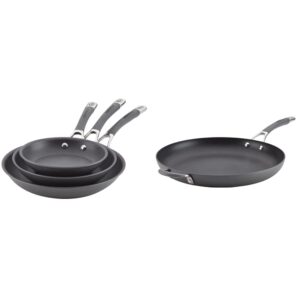 circulon radiance hard anodized nonstick frying pan set - 8.5 inch, 10 inch, and 12.25 inch, gray & 83906 radiance hard anodized nonstick frying pan - 14 inch, gray